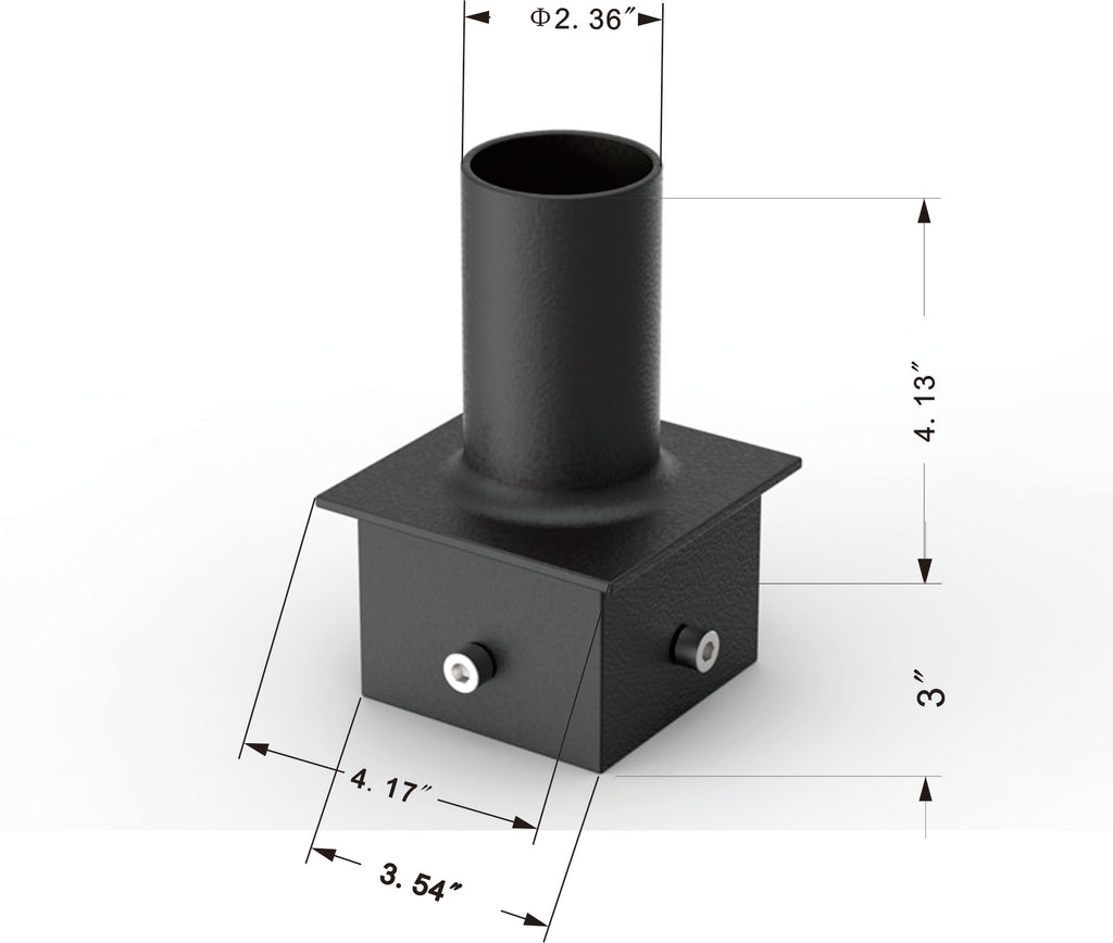 4 Inch Square Tenon Reducer with Flange – American Lighting Systems