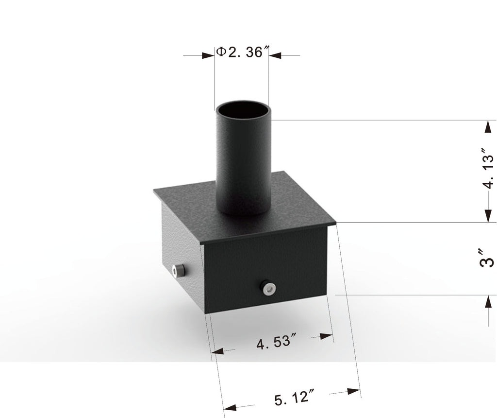 5 Inch Square Tenon Reducer with flange – American Lighting Systems